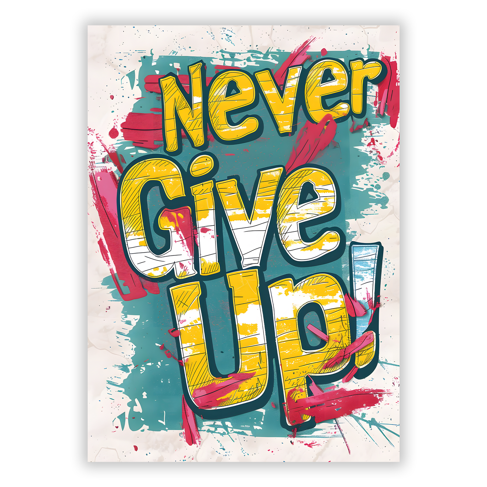 Never Give Up Poster – Druck-Palast Shop